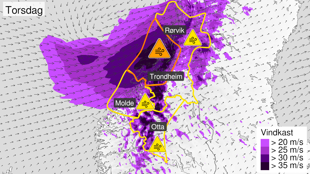 Yr - Weather warnings in Norway
